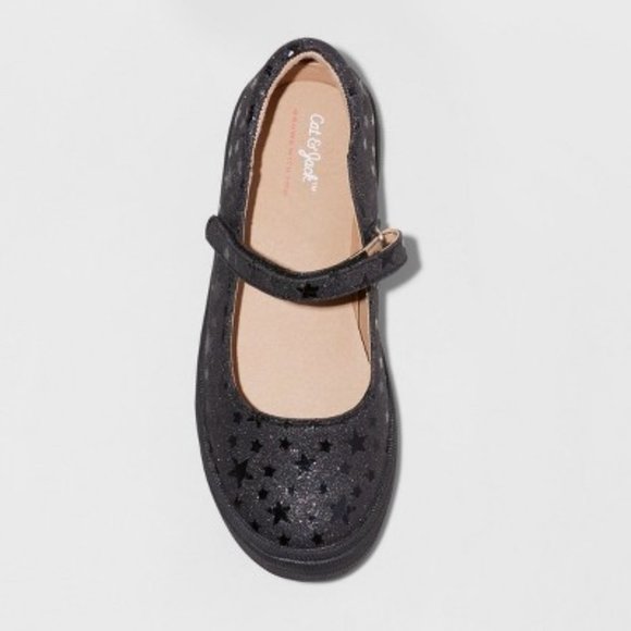 Cat & Jack | Shoes | Cat Jack Black Glitter Star Print Omega Ballet ...